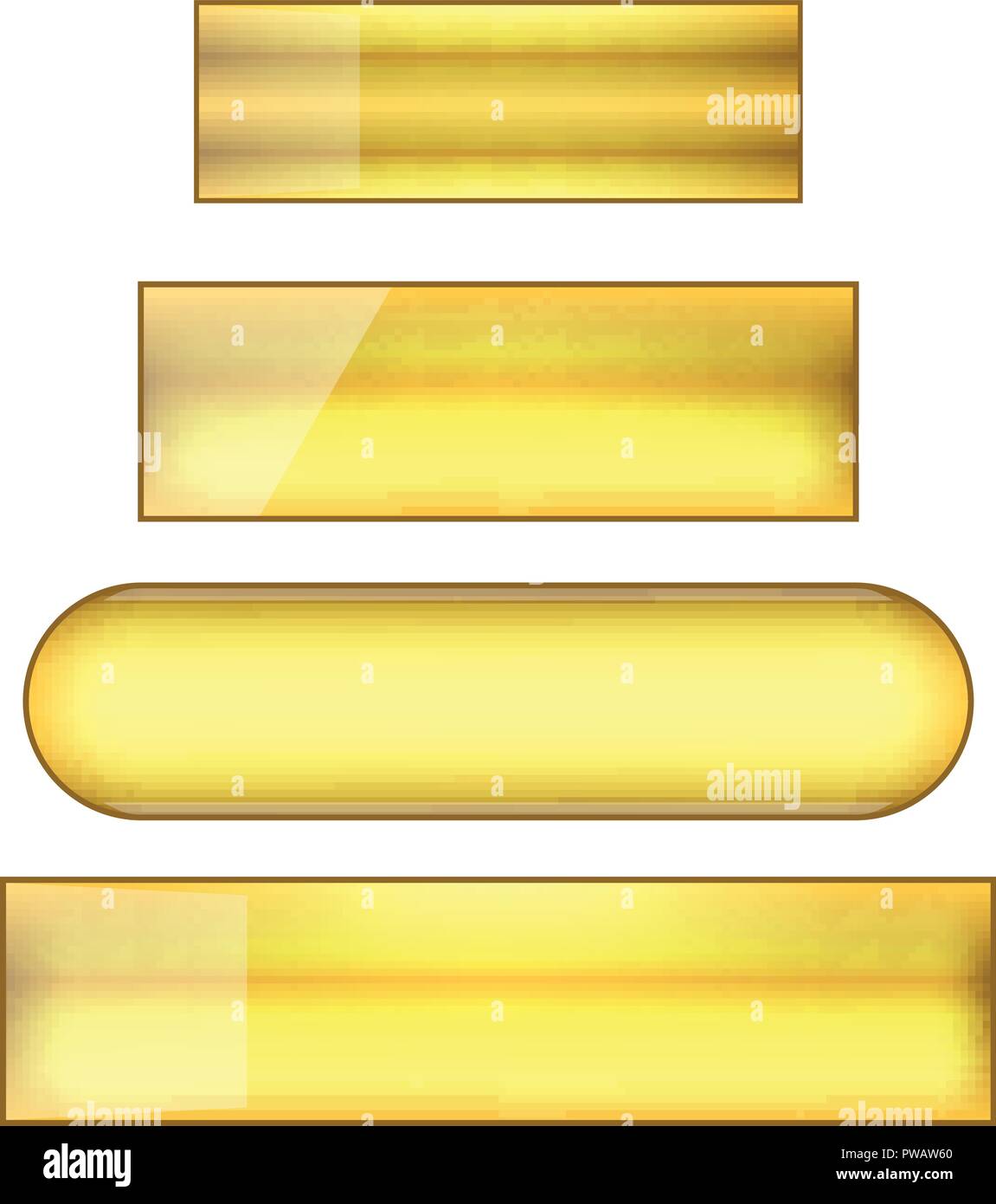 vector web buttons set - golden Stock Vector Image & Art - Alamy