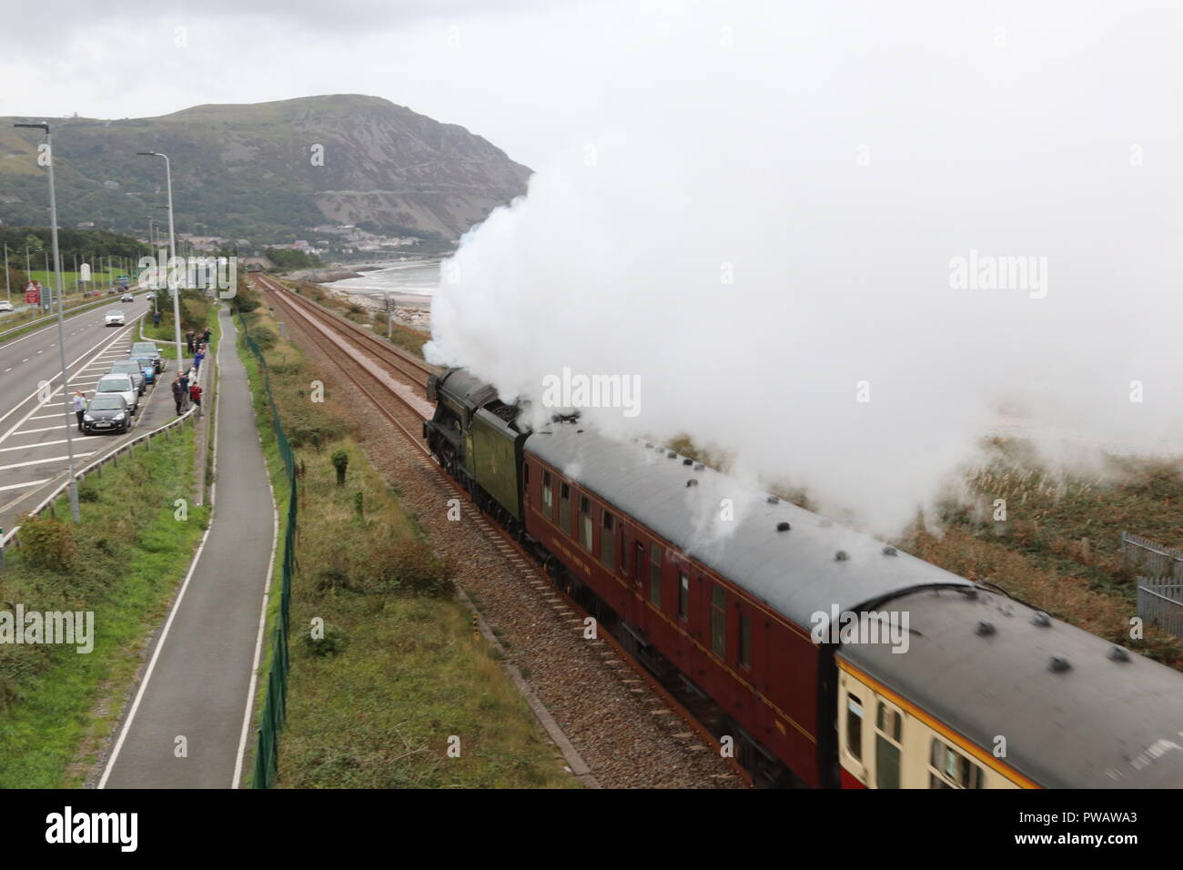 The Flying Scotsman. Holyhead Railway Station North Wales UK Stock ...