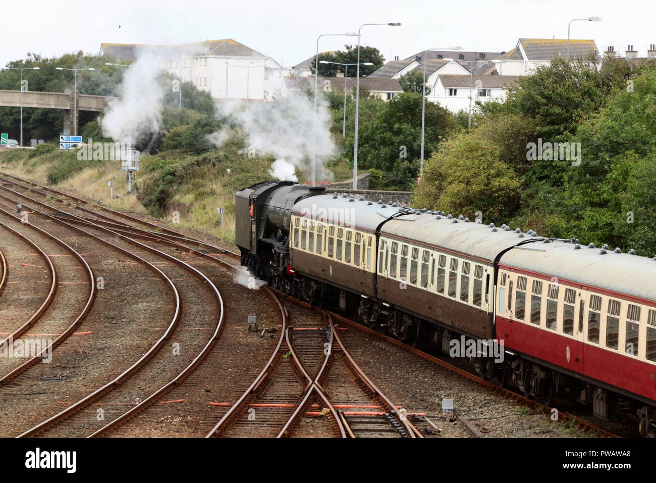The Flying Scotsman. Holyhead Railway Station North Wales UK Stock ...