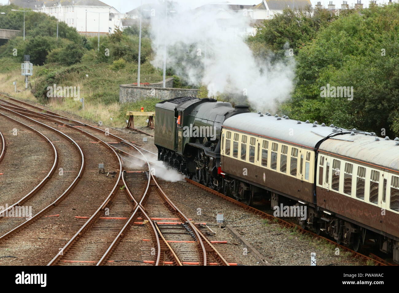 The Flying Scotsman. Holyhead Railway Station North Wales UK Stock ...
