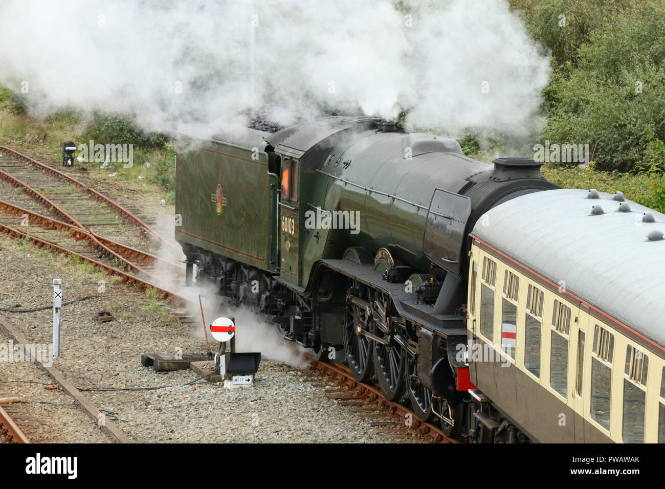 The Flying Scotsman. Holyhead Railway Station North Wales UK Stock ...