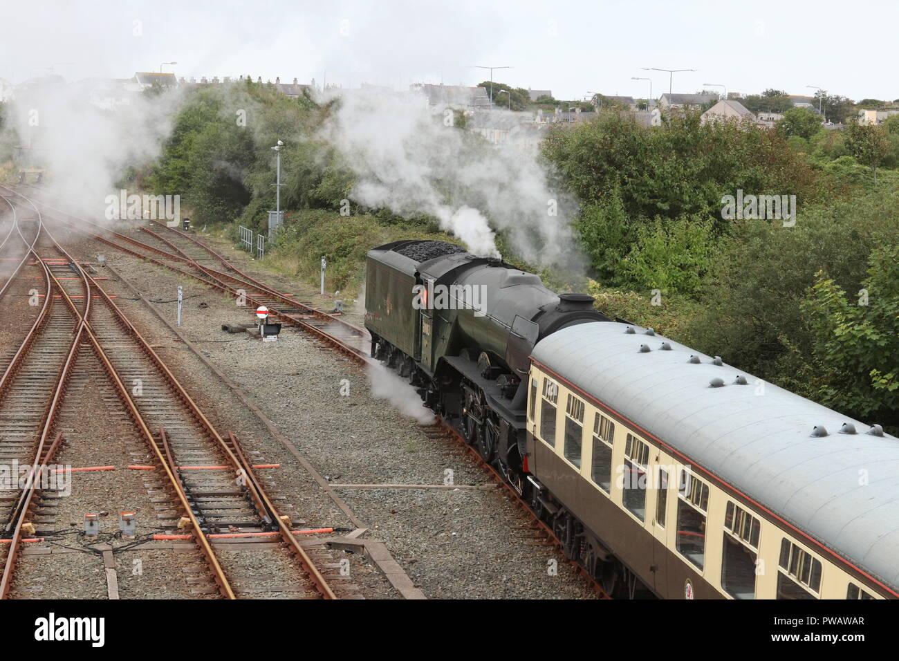 The Flying Scotsman. Holyhead Railway Station North Wales UK Stock ...