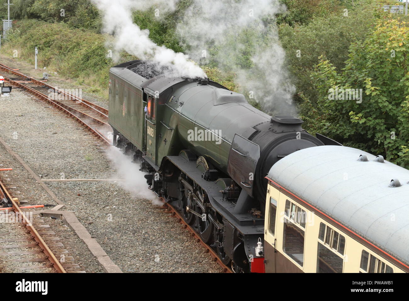 The Flying Scotsman. Holyhead Railway Station North Wales UK Stock ...