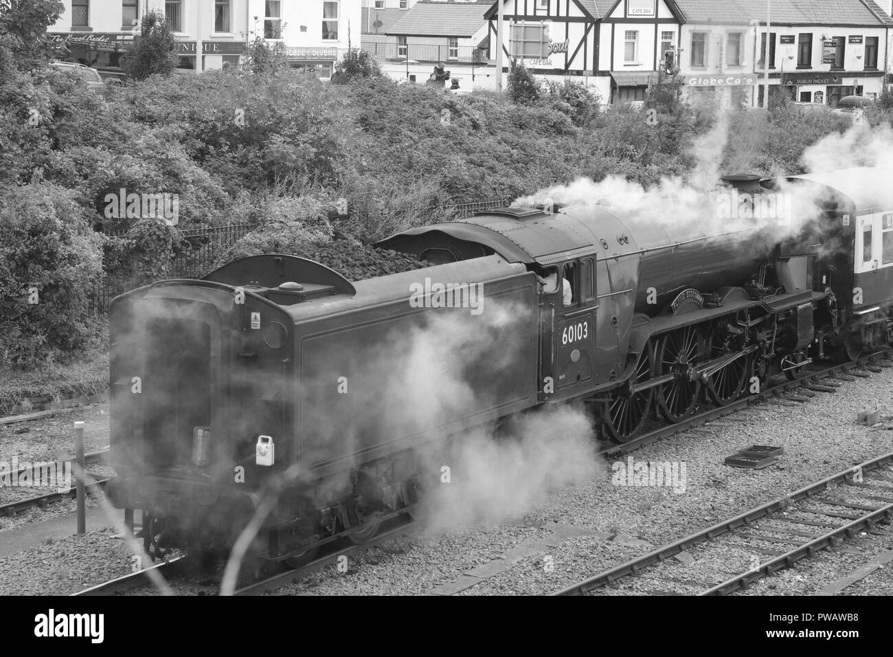 The Flying Scotsman. Holyhead Railway Station North Wales UK Stock ...