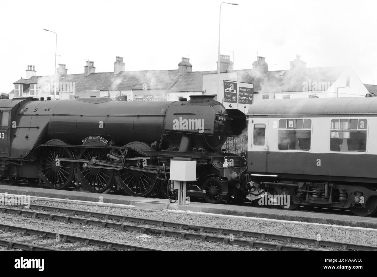 The Flying Scotsman. Holyhead Railway Station North Wales UK Stock ...