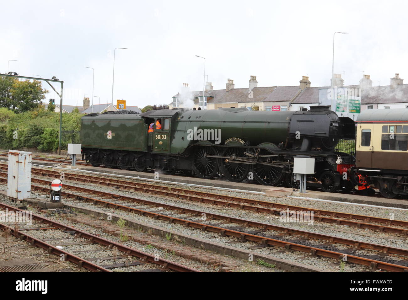The Flying Scotsman. Holyhead Railway Station North Wales UK Stock ...