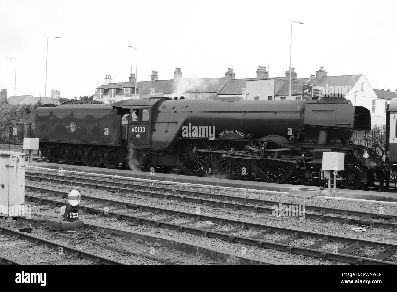 The Flying Scotsman. Holyhead Railway Station North Wales UK Stock ...