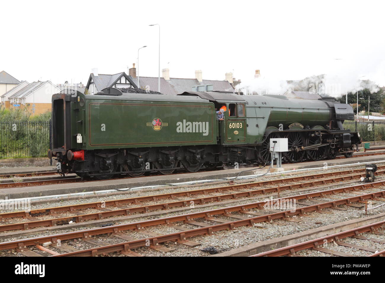 The Flying Scotsman. Holyhead Railway Station North Wales UK Stock ...