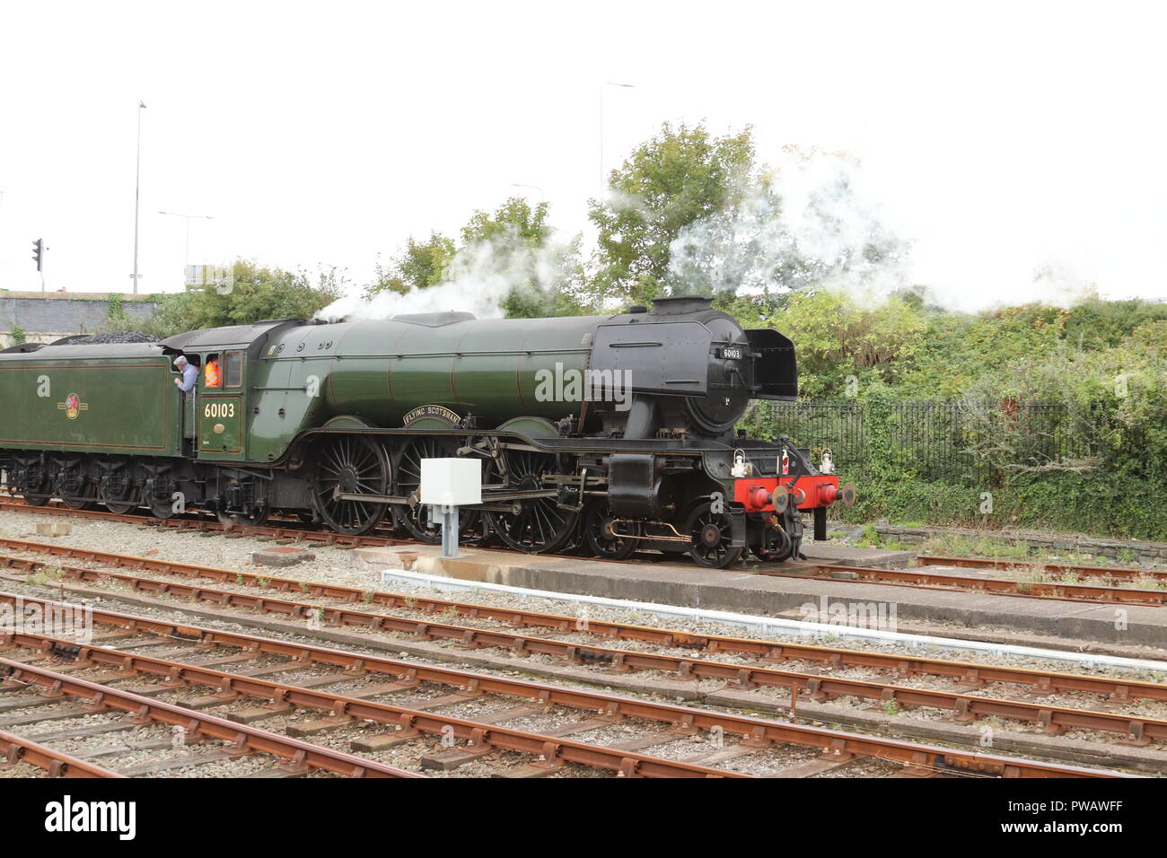 The Flying Scotsman. Holyhead Railway Station North Wales UK Stock ...