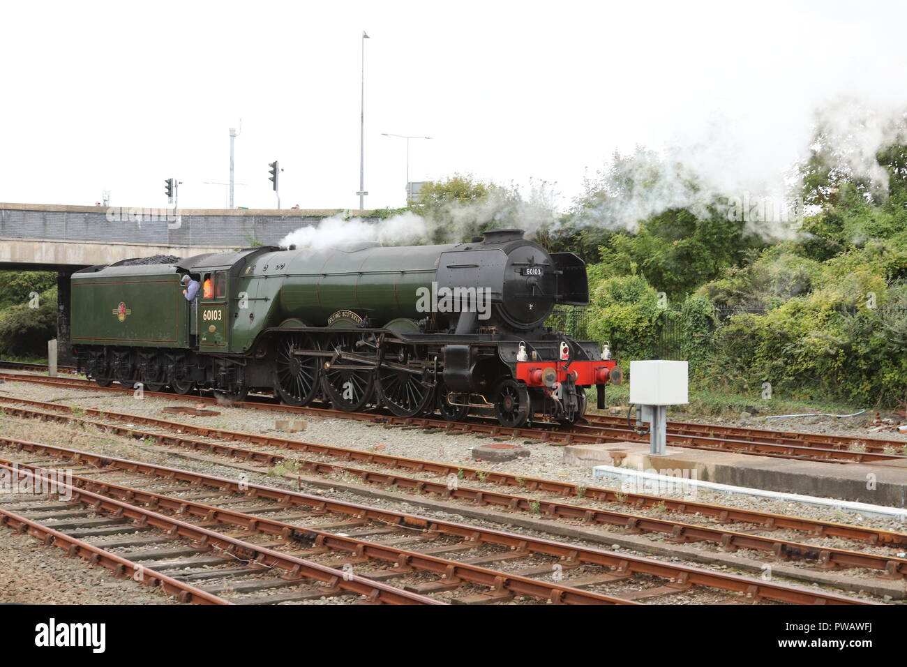 The Flying Scotsman. Holyhead Railway Station North Wales UK Stock ...
