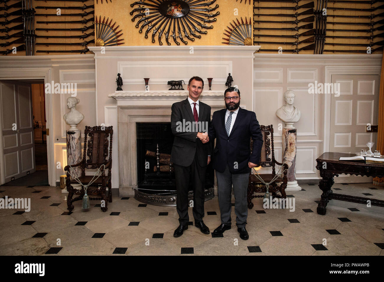 Foreign Secretary Jeremy Hunt poses for a photograph with Romanian ...