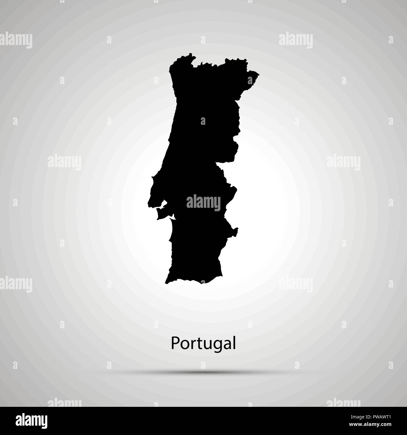 Portugal country map, simple black silhouette Stock Vector Image & Art ...