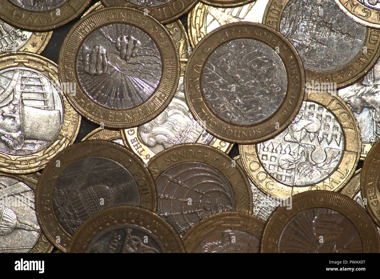 Commemorative British £2 coins Stock Photo - Alamy