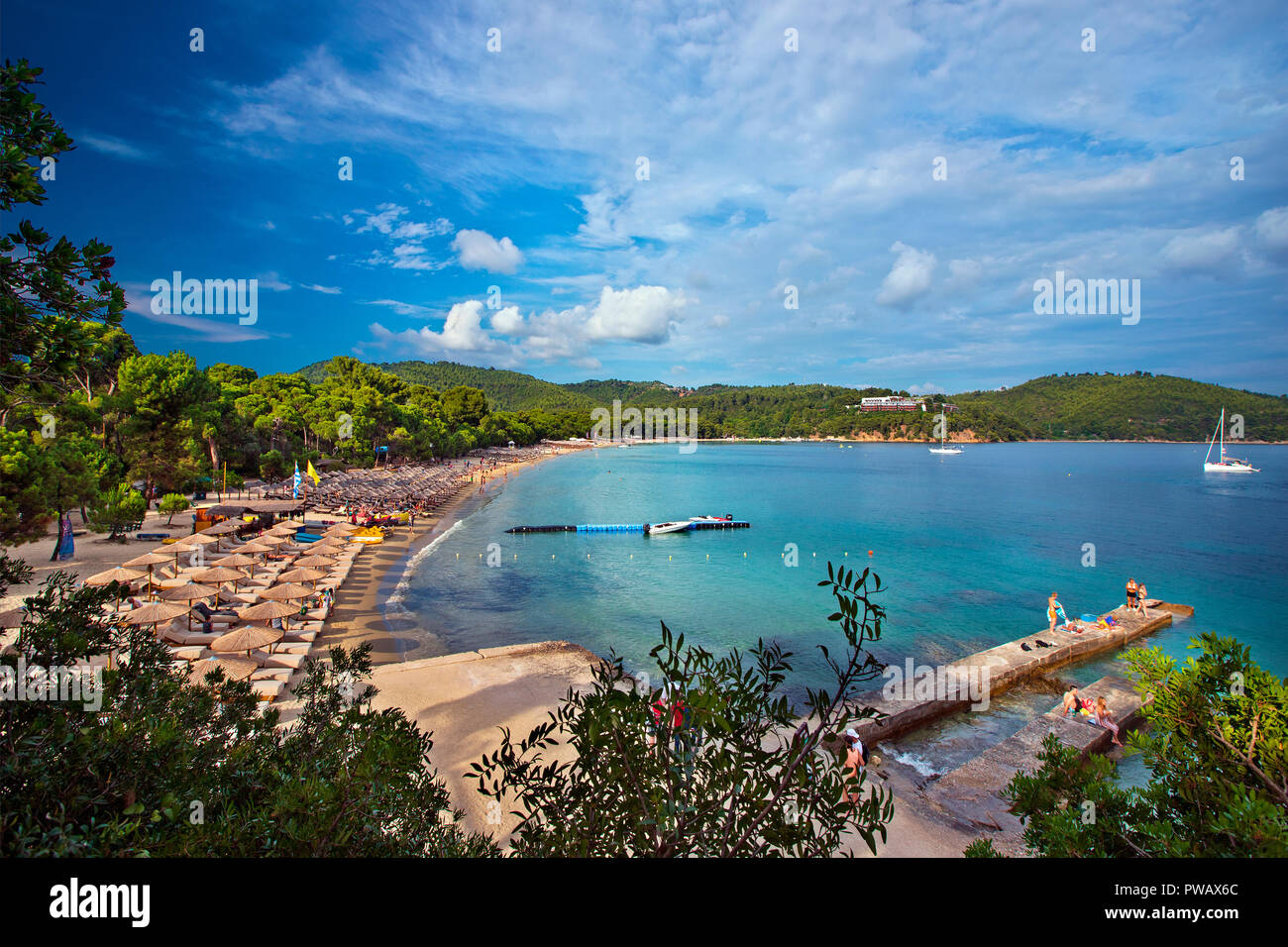 World famous Koukounaries beach, Skiathos island, Northern Sporades ...