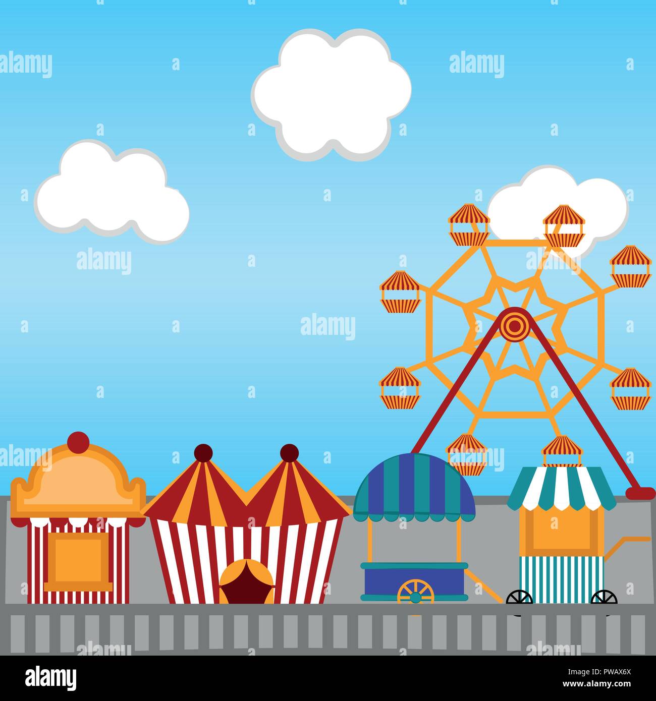 Amusement park view Stock Vector Images - Alamy