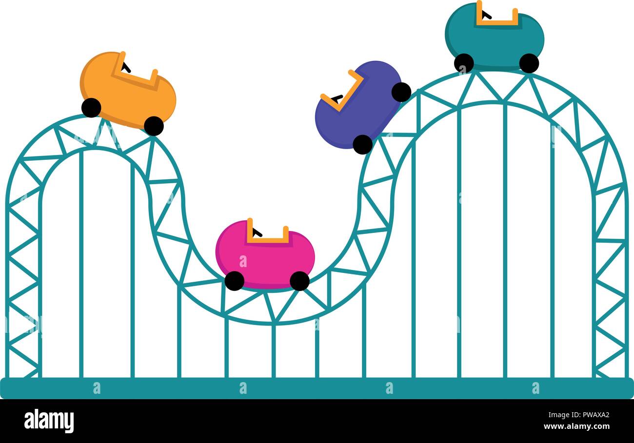 Roller coaster park theme Stock Vector Images - Alamy