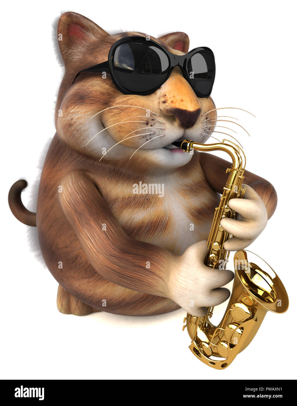Fun cat - 3D Illustration Stock Photo - Alamy