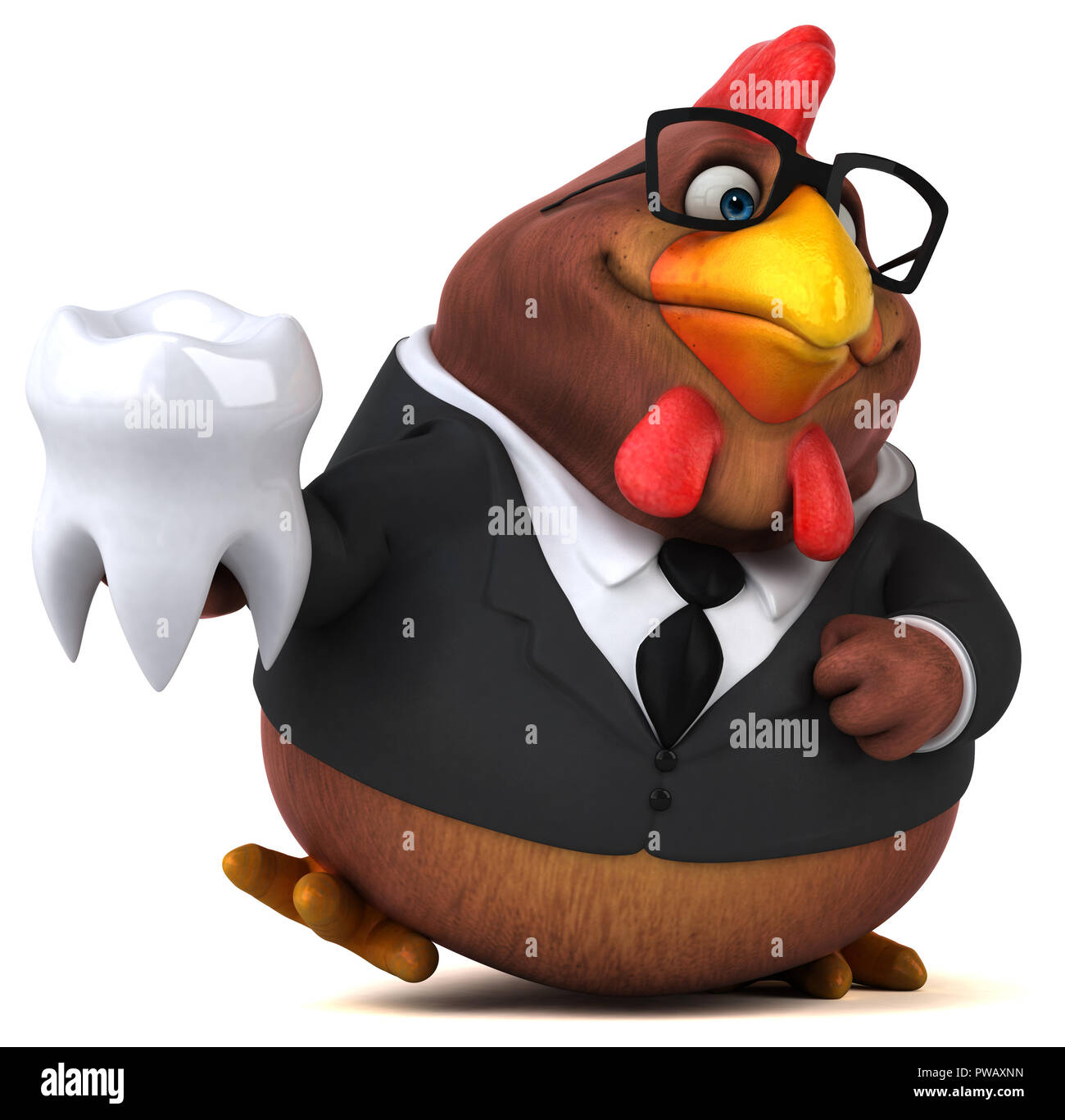 Fun chicken - 3D Illustration Stock Photo - Alamy