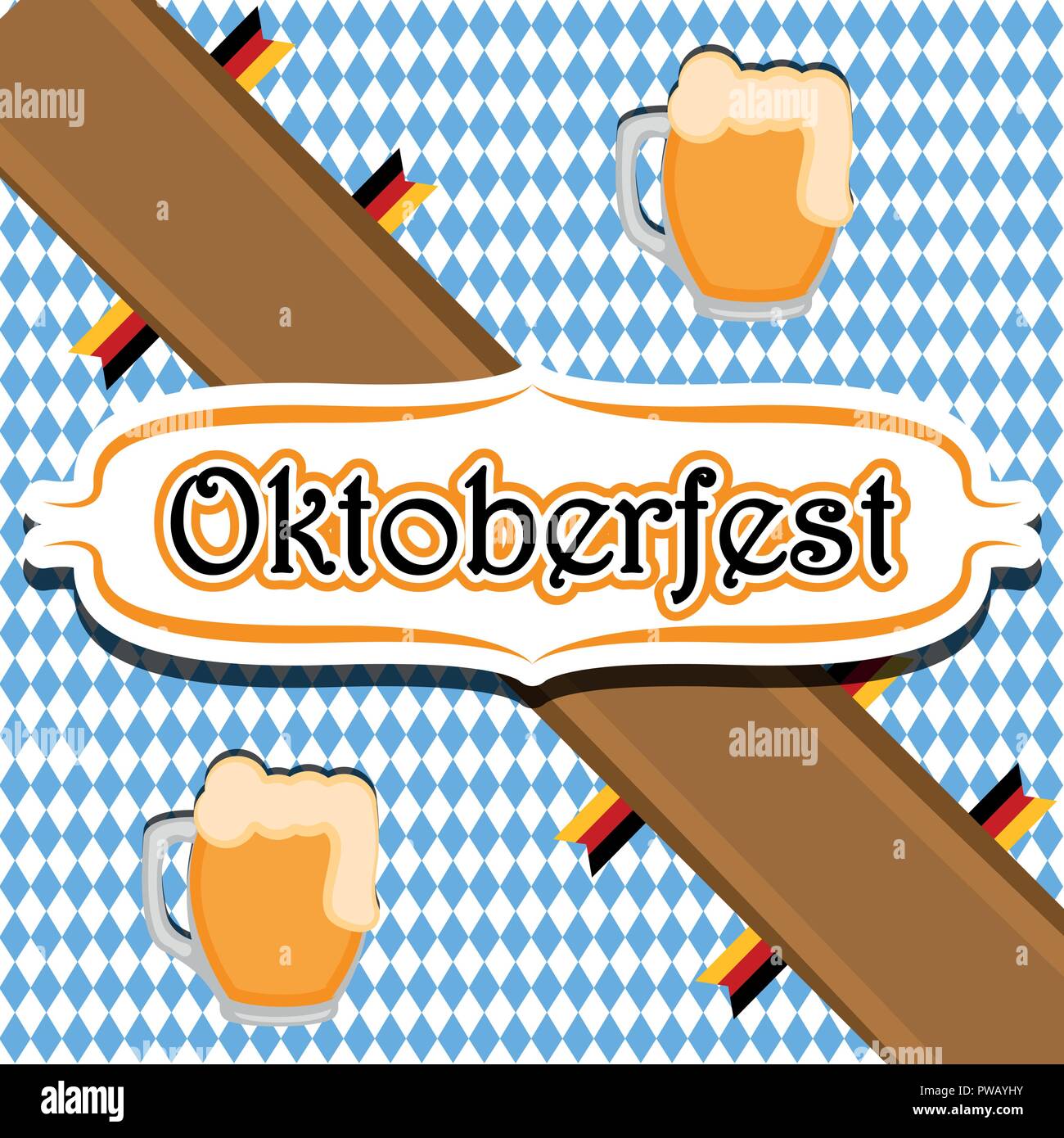 Textured background with beer mugs and flags Stock Vector Image & Art ...
