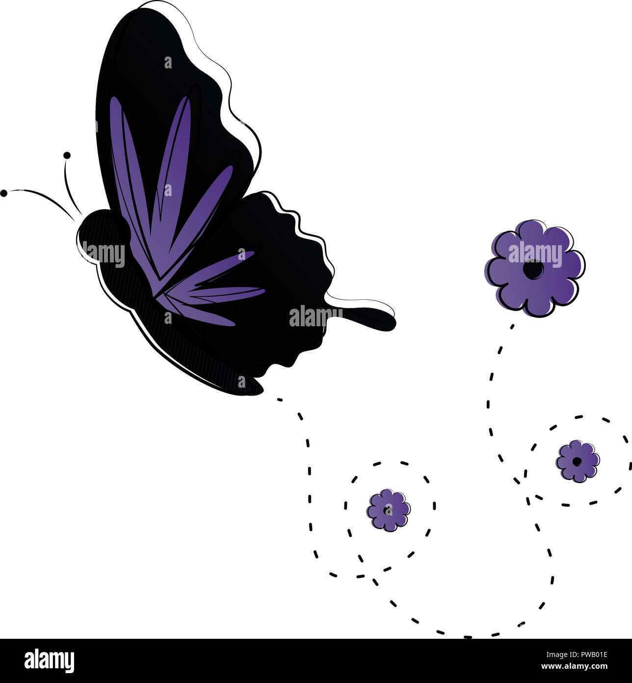 Cute butterfly flying icon Stock Vector Image & Art - Alamy