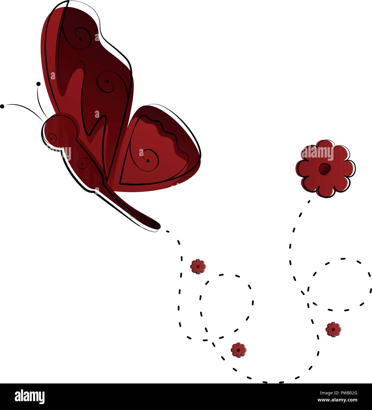 Cute butterfly flying icon Stock Vector Image & Art - Alamy