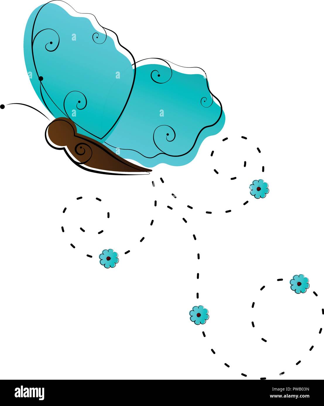 Cute butterfly flying icon Stock Vector Image & Art - Alamy