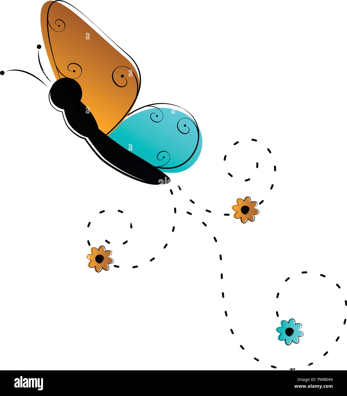 Cute butterfly flying icon Stock Vector Image & Art - Alamy