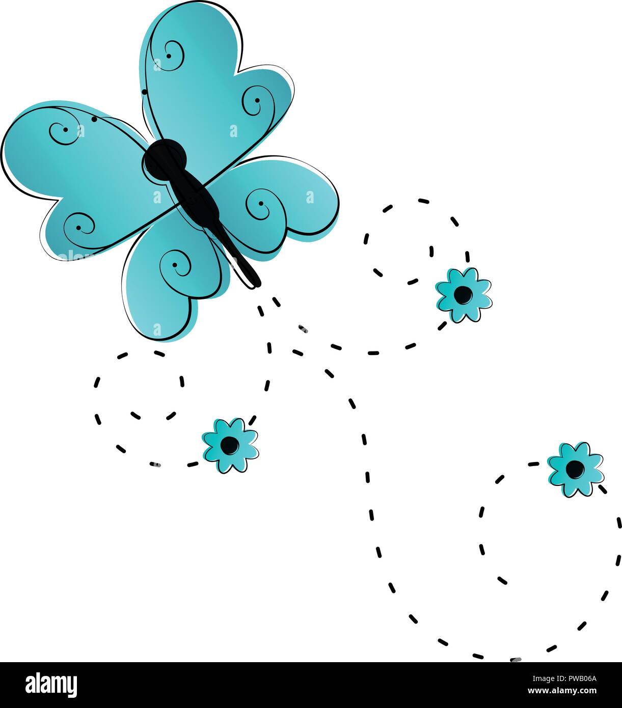 Cute butterfly flying icon Stock Vector Image & Art - Alamy