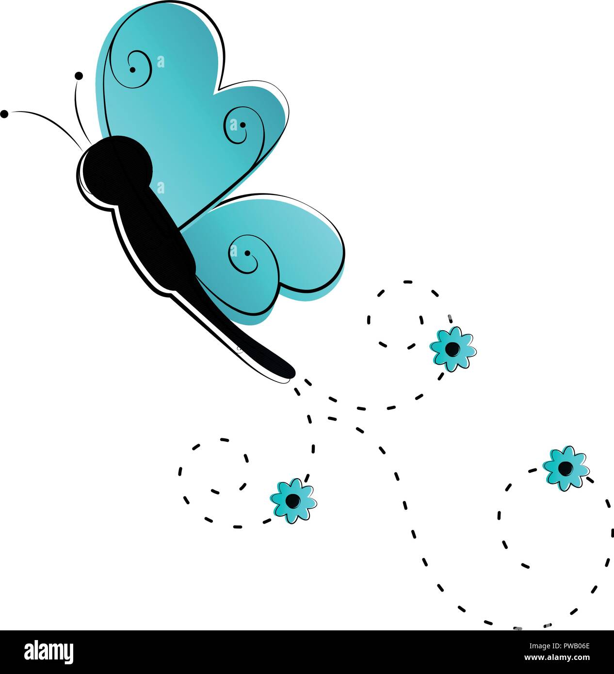 Cute butterfly flying icon Stock Vector Image & Art - Alamy