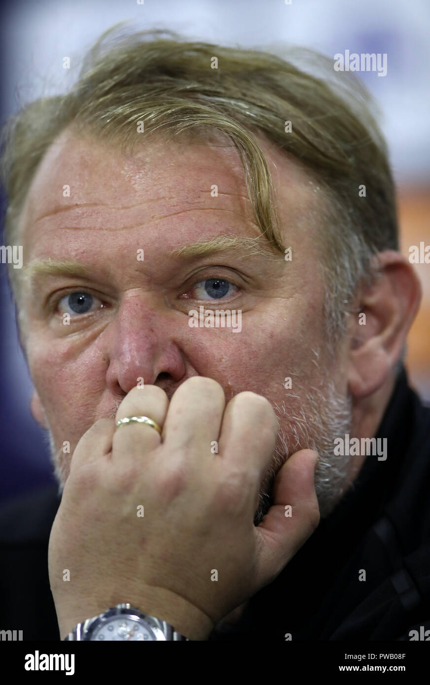 Bosnia and Herzegovina manager Robert Prosinecki during the press ...