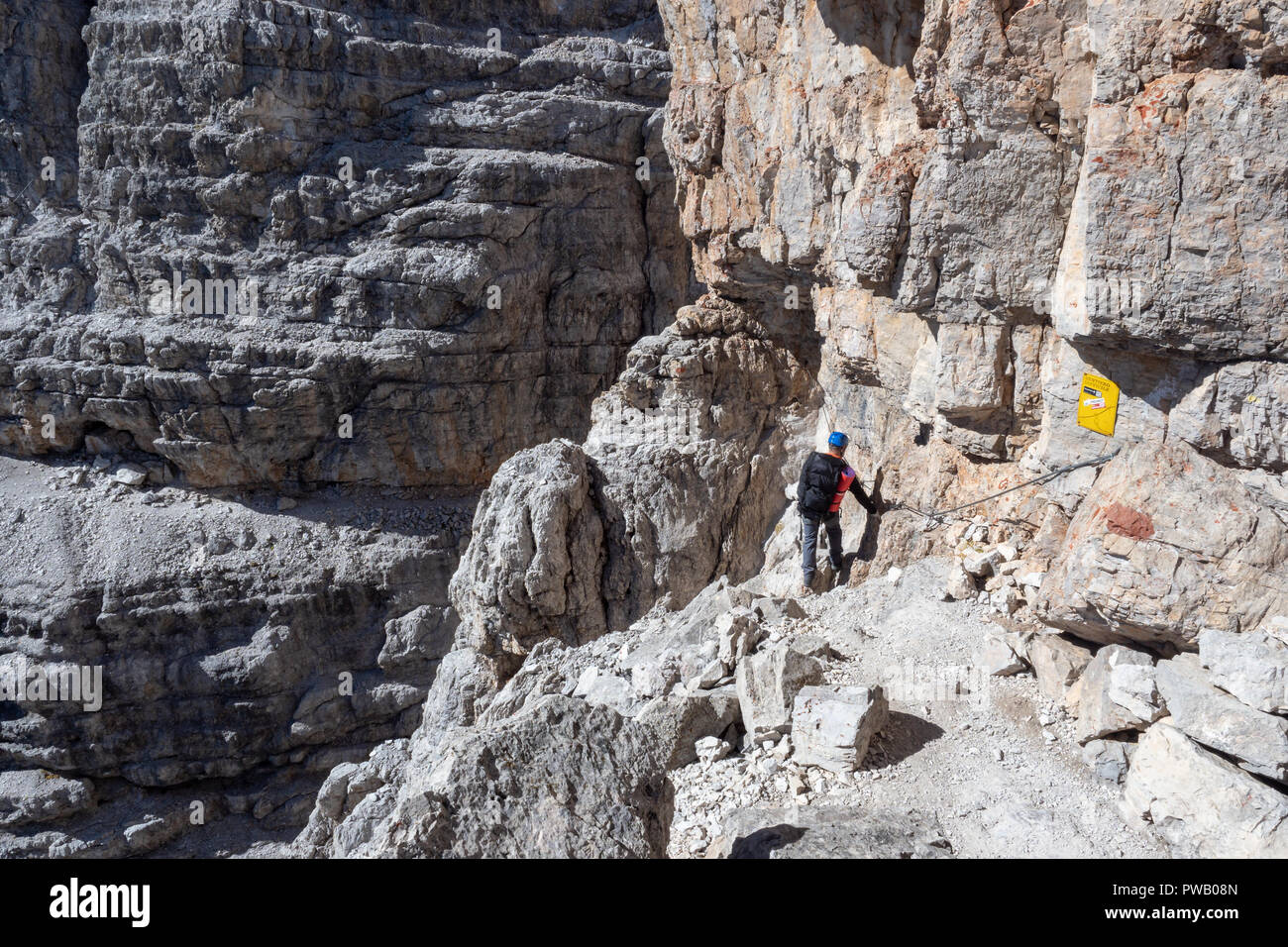Via ferrata in the dolomites hi-res stock photography and images - Alamy