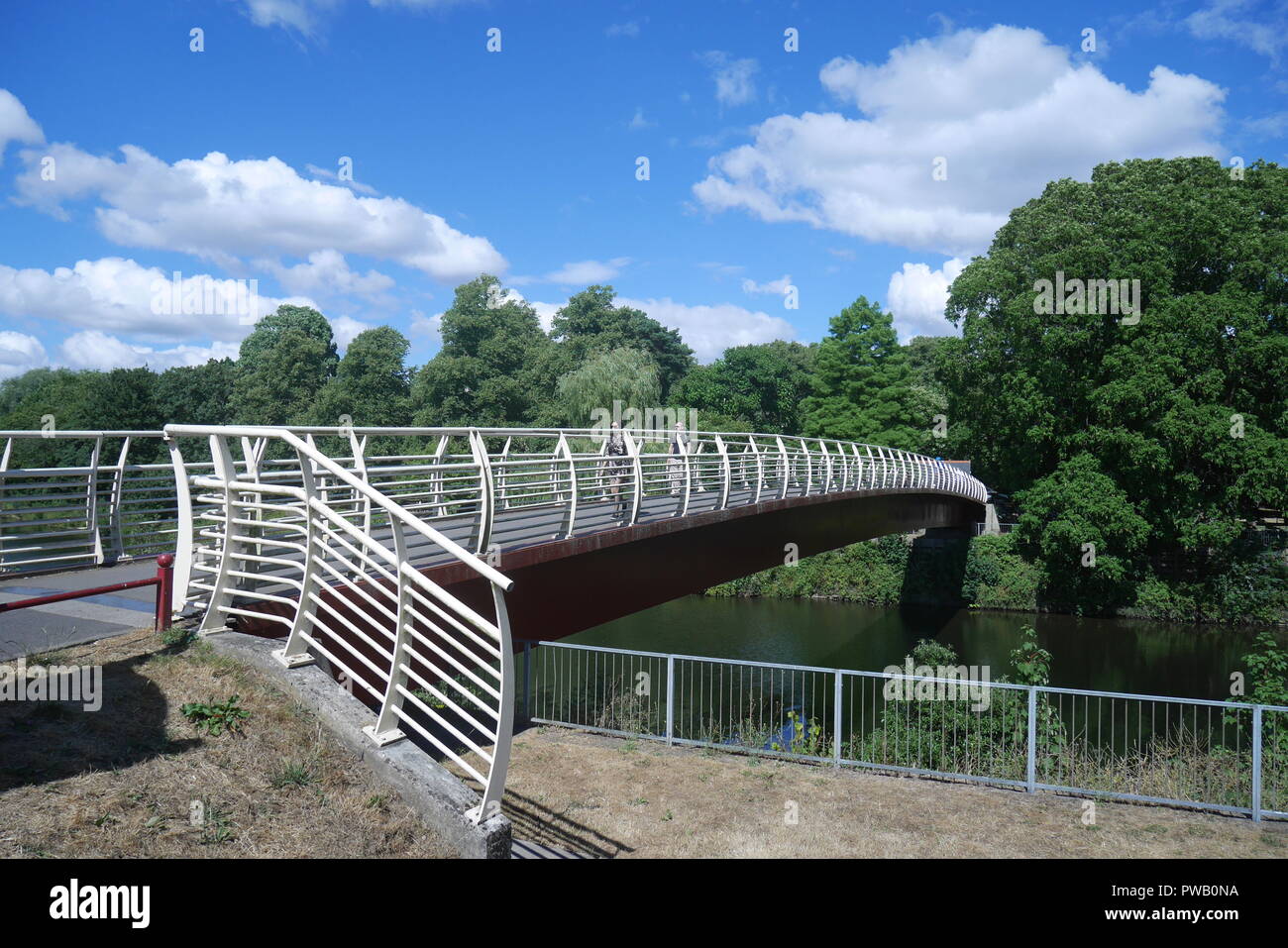 Millennium footbridge cardiff river taff bute park sophia gardens wales ...