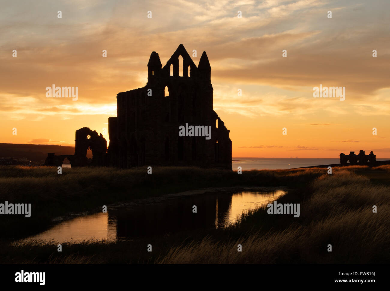 Whitby abbey silhouette hi-res stock photography and images - Alamy