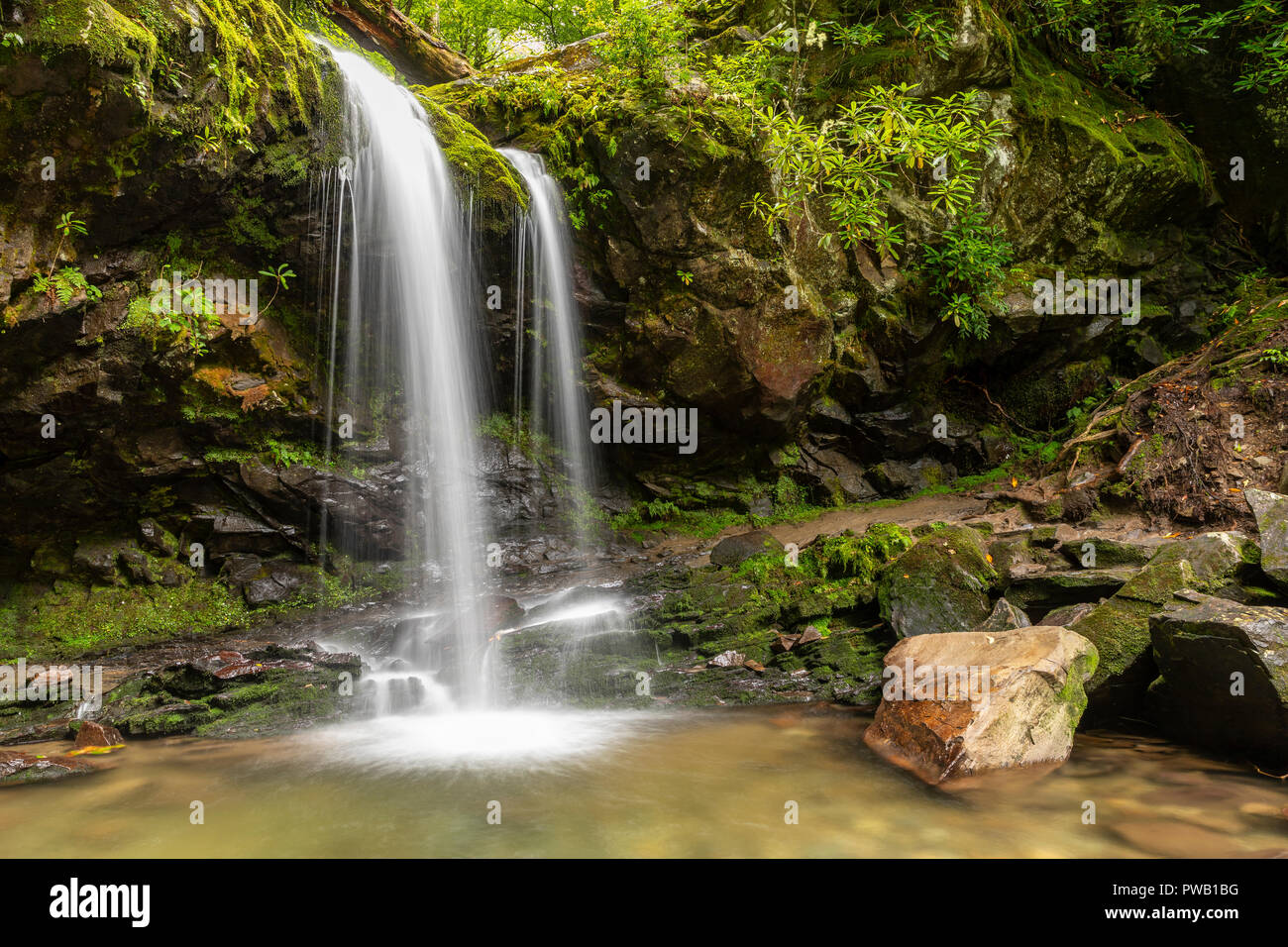 Grotto Falls Waterfall Stock Photo - Alamy