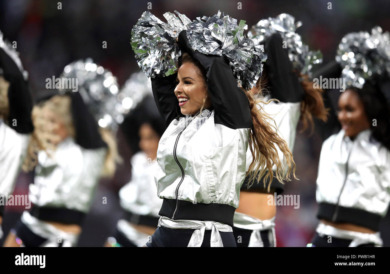 Cheerleaders perform during the International Series NFL match at ...