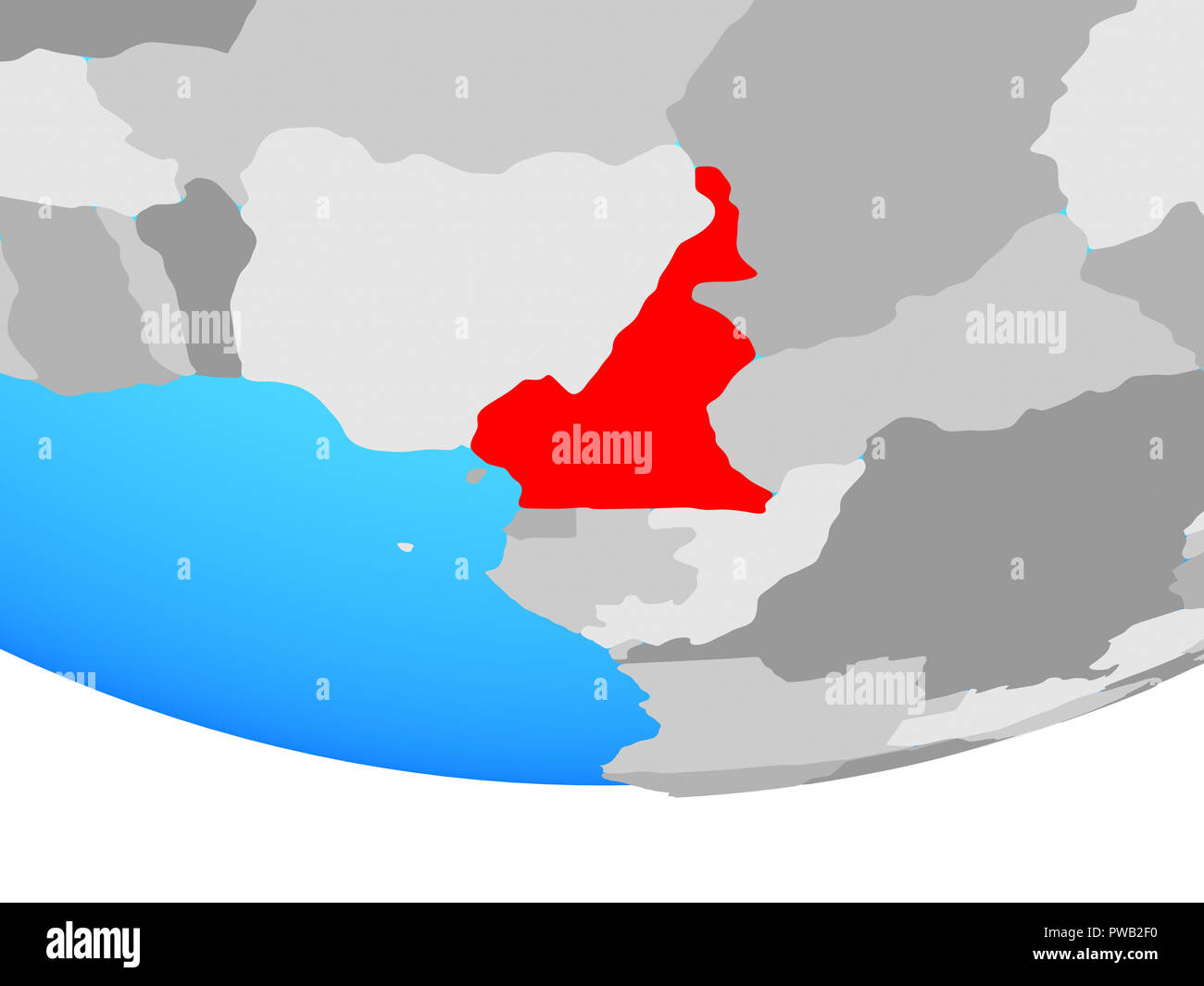 Cameroon on simple globe hi-res stock photography and images - Alamy