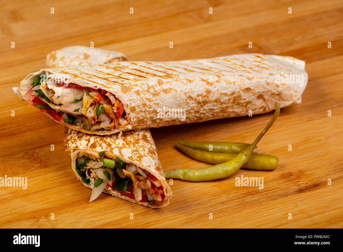 Doner Kebab with meat and vegetables Stock Photo - Alamy