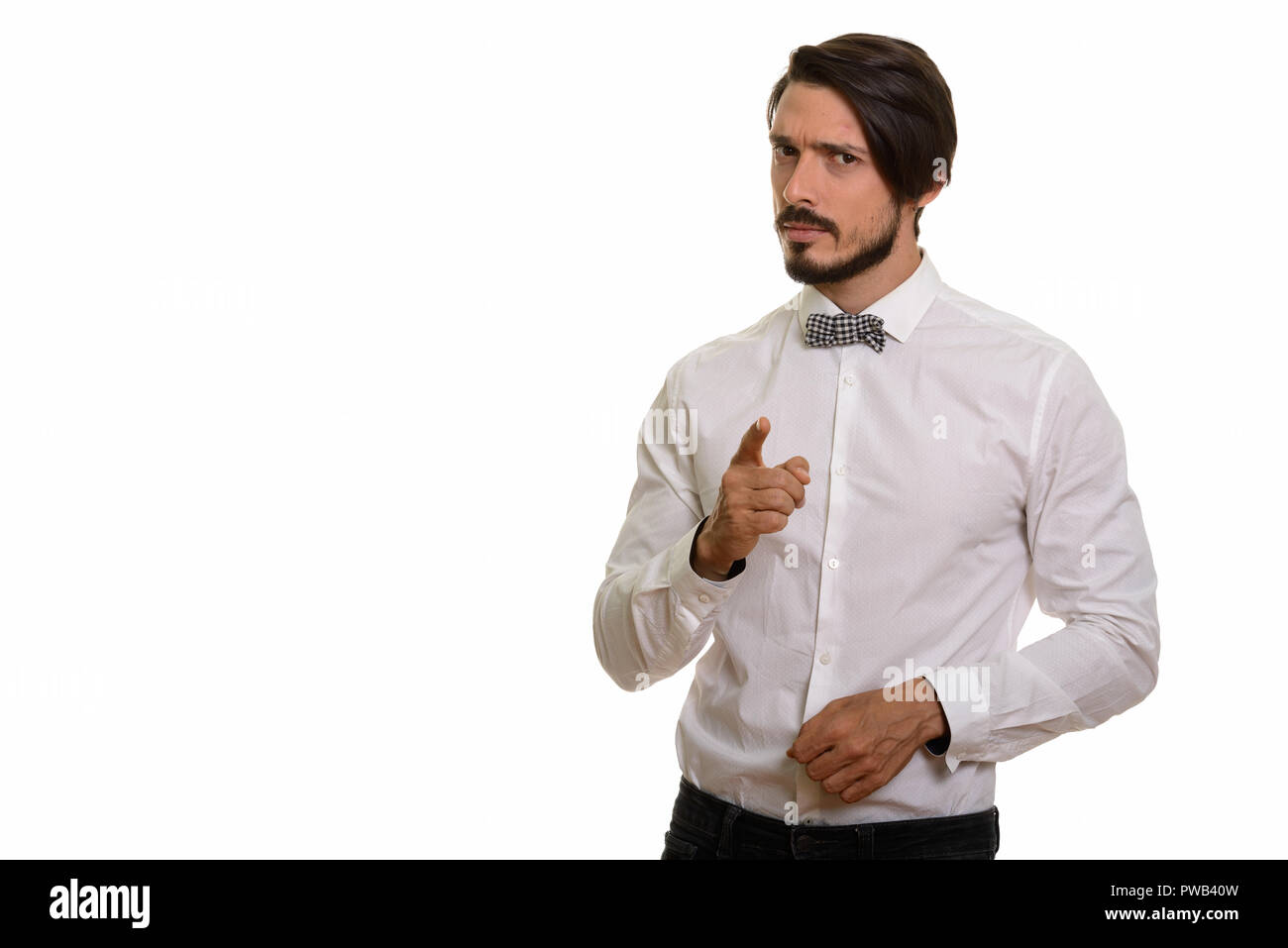 Portrait serious muscular man pointing hi-res stock photography and ...