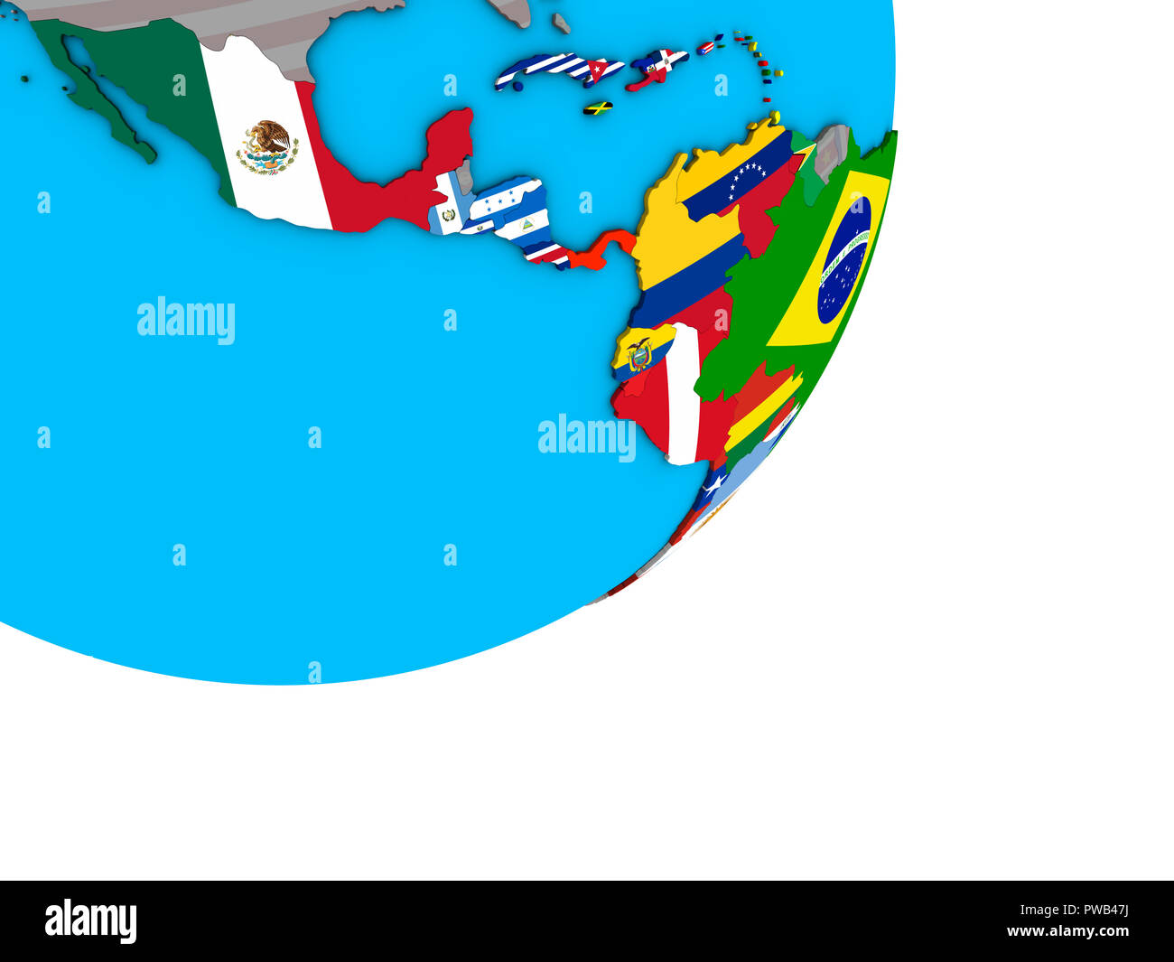 Map latin america flags countries hi-res stock photography and images ...