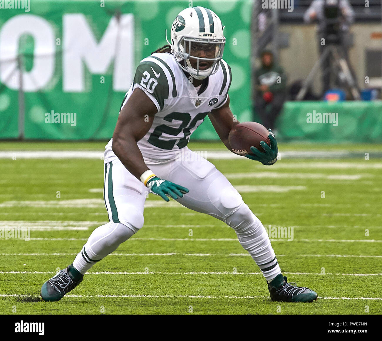 East Rutherford, New Jersey, USA. 14th Oct, 2018. New York Jets running ...