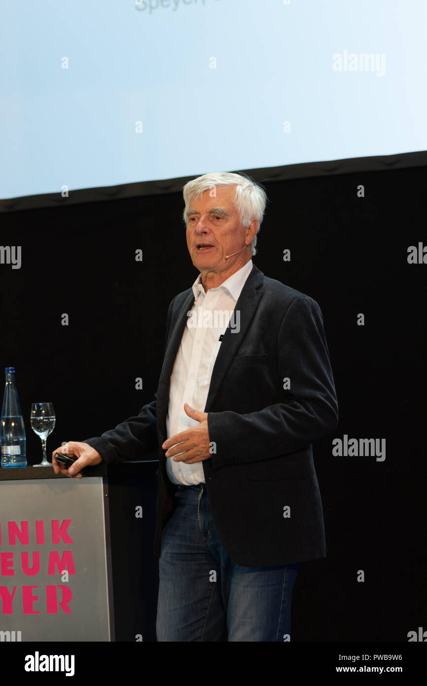 SPEYER, Germany - October 14th 2018: Ulf Merbold talks about his ...