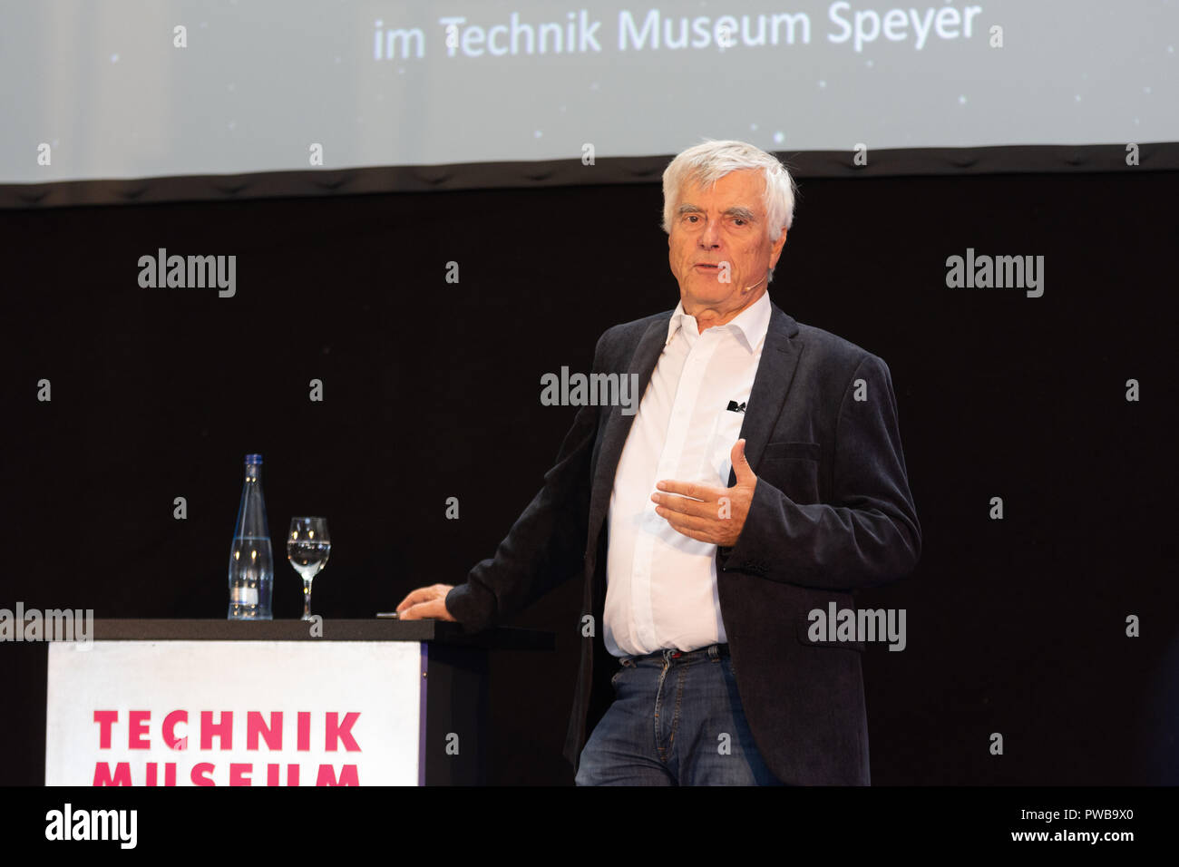 SPEYER, Germany - October 14th 2018: Ulf Merbold talks about his ...