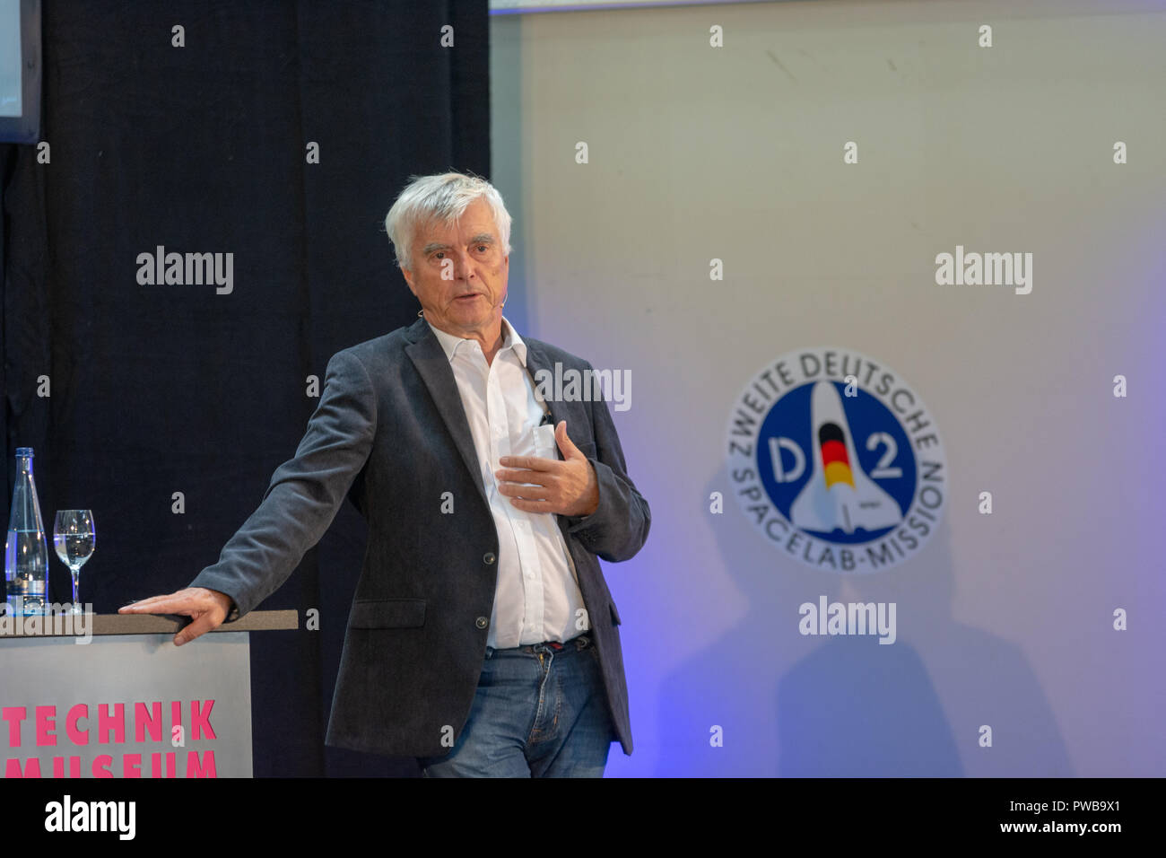 SPEYER, Germany - October 14th 2018: Ulf Merbold talks about his ...