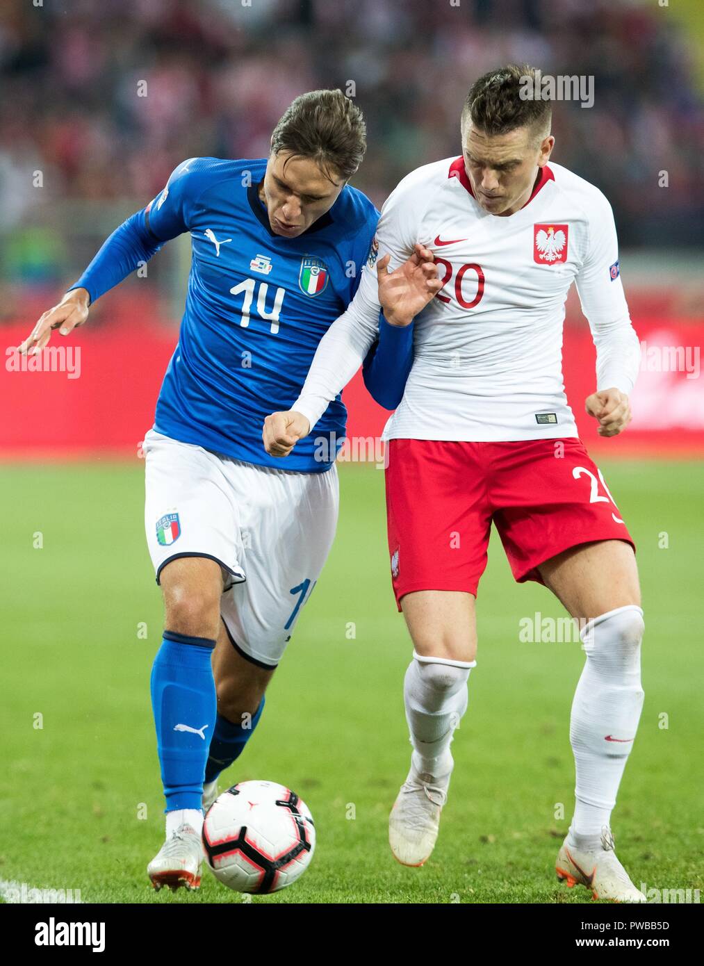 The 2018/19 UEFA Nations League match Poland vs Italy on October 14 ...