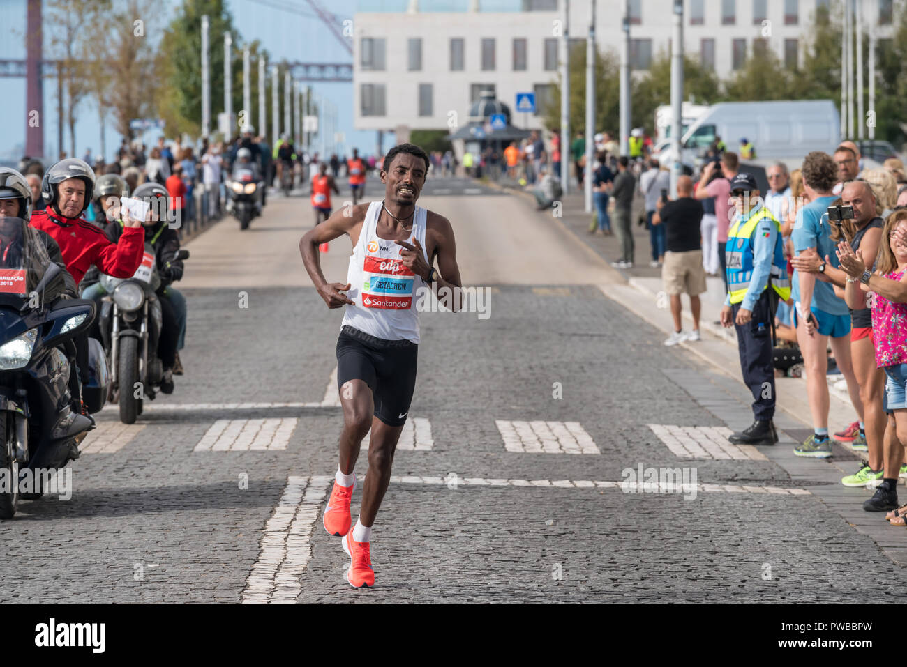 Lisbon, Portugal - OCTOBER 14, 2018: participants at the traditional ...