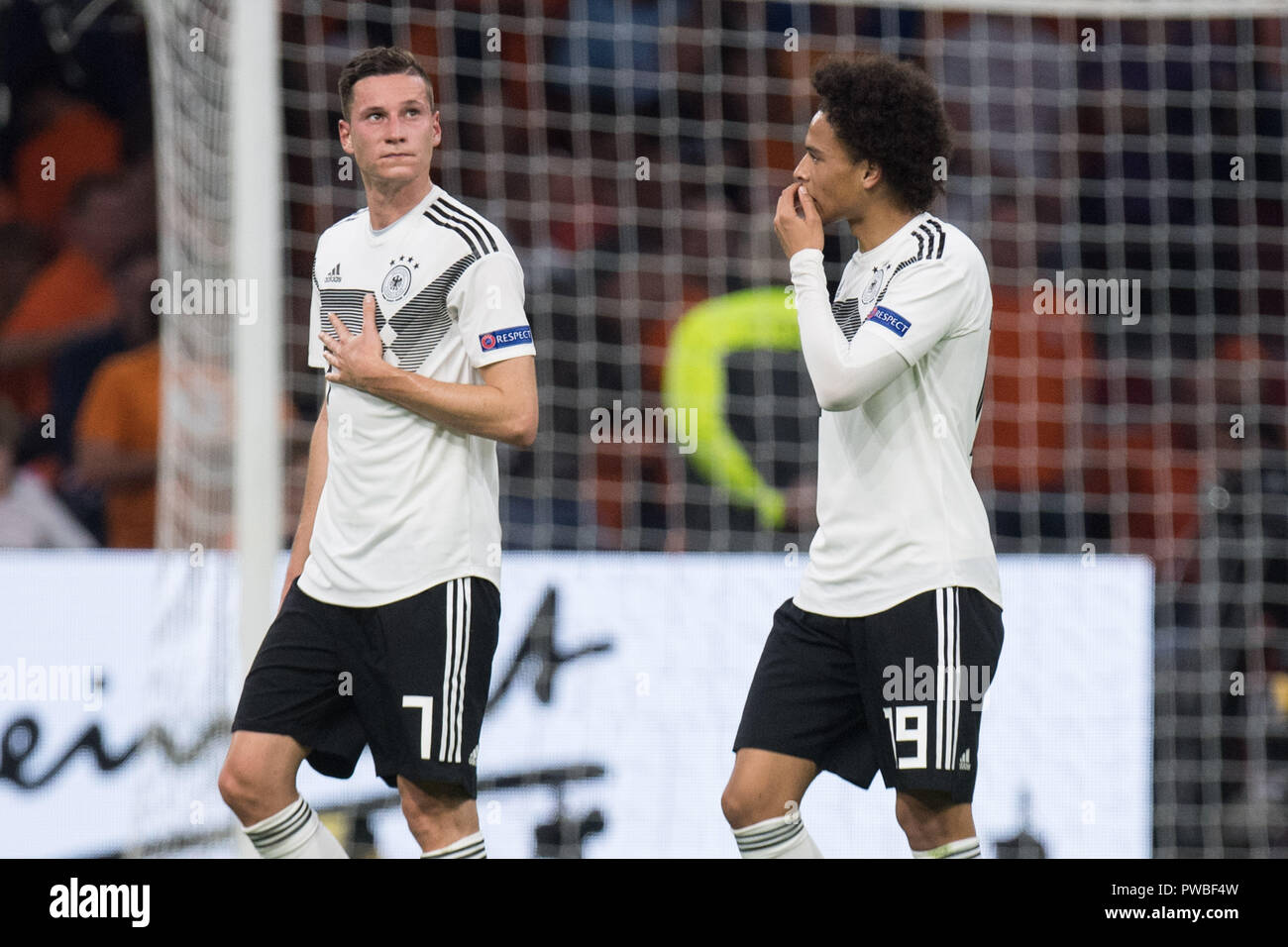 Jerome BOATENG (left, GER) and Leroy SANE (GER) discuss after the end ...