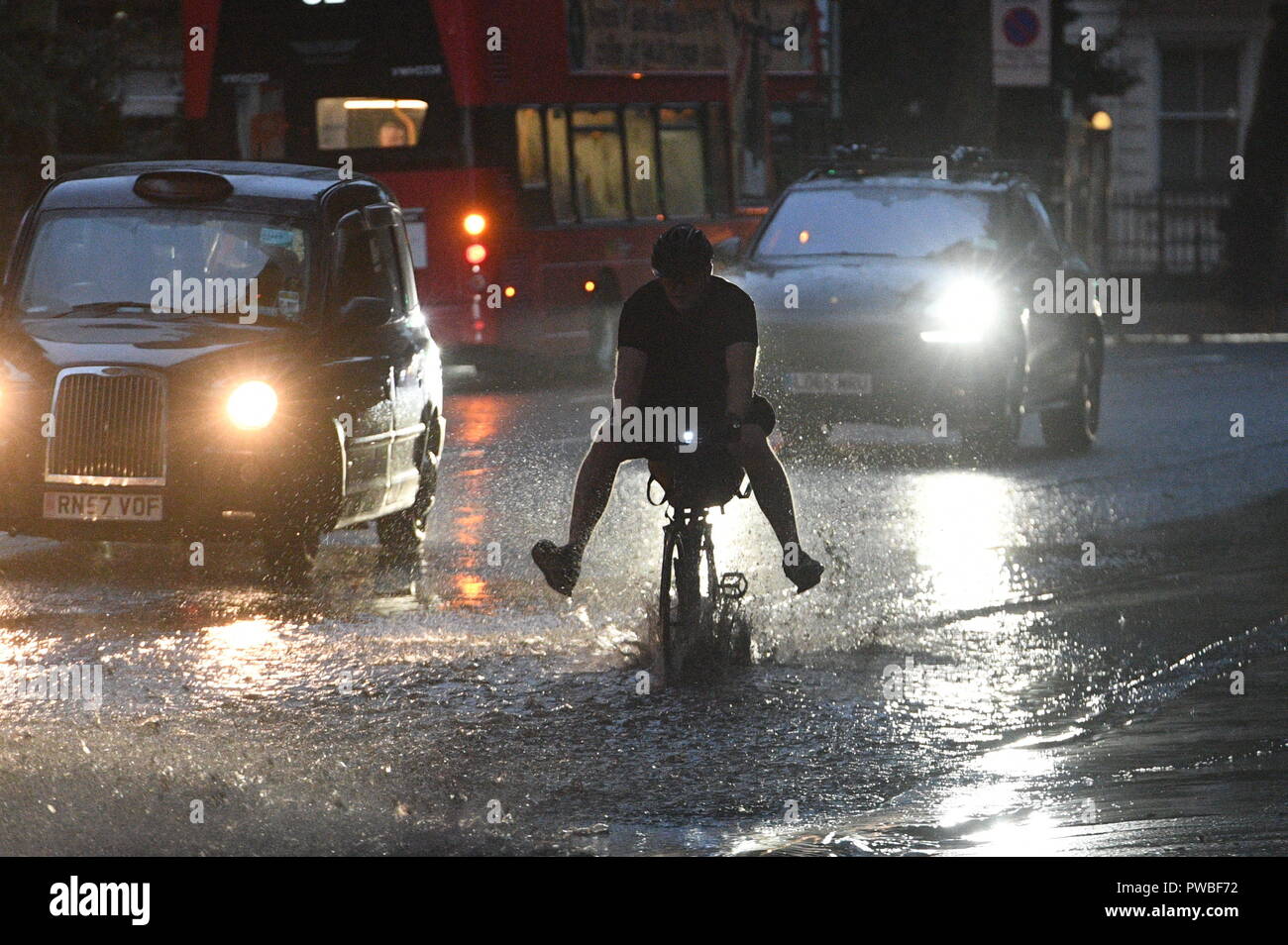 Bad weather in London caused flooding in Kensington today Picture ...