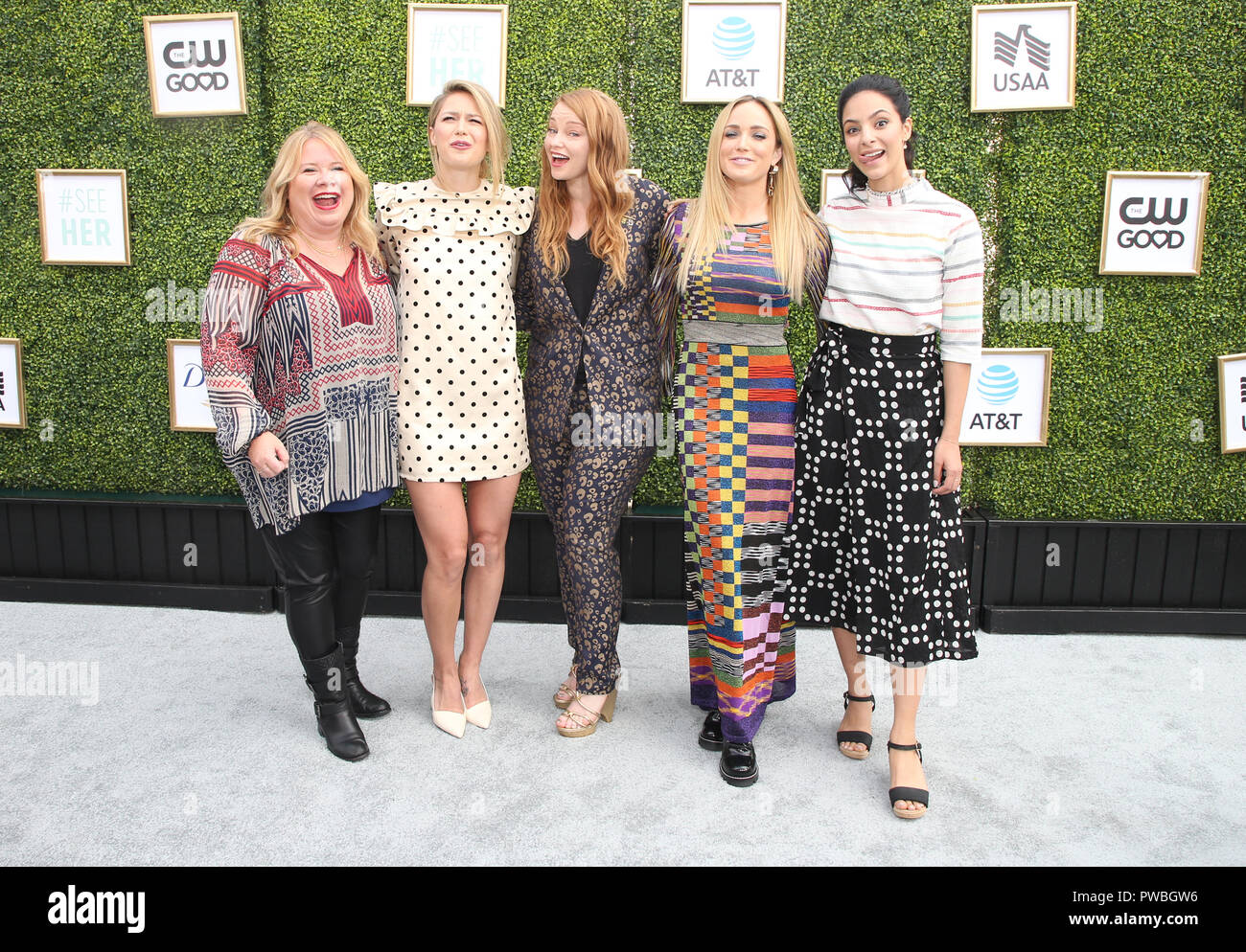 Burbank, Ca. 14th Oct, 2018. Julie Plec, Melissa Benoist, Sarah ...