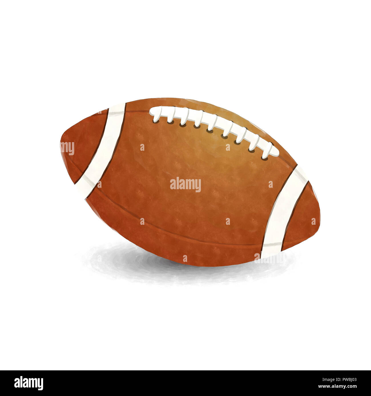 Watercolor american football over white background Stock Photo - Alamy