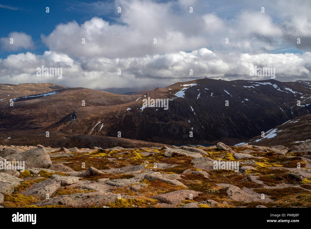 Snowy Highland Mountains, The Cairngorms, Scottish Highland, Scotland ...